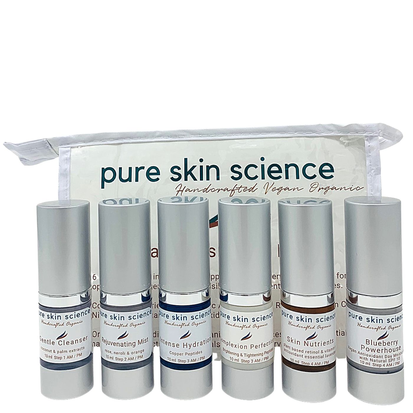Flawless Skin Kit Organic, Vegan Skin Care with Hyaluronic Acid, Pepti ...